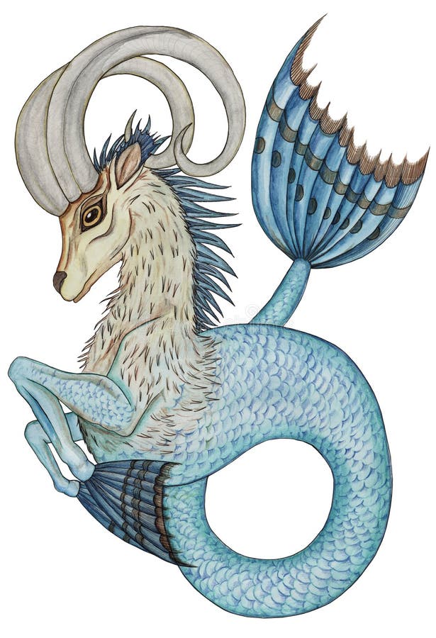 Capricorn Sea-Goat stock illustration. Illustration of ambrosial - 31803536