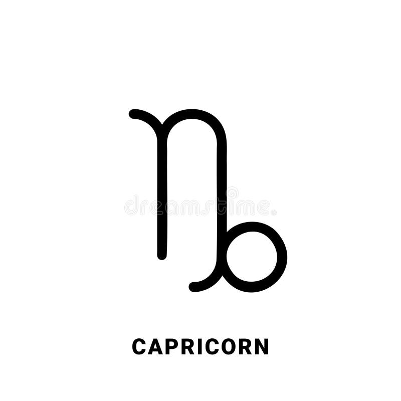 Capricorn Zodiac Sign, Black Symbol, Single Vector Design Element Stock ...