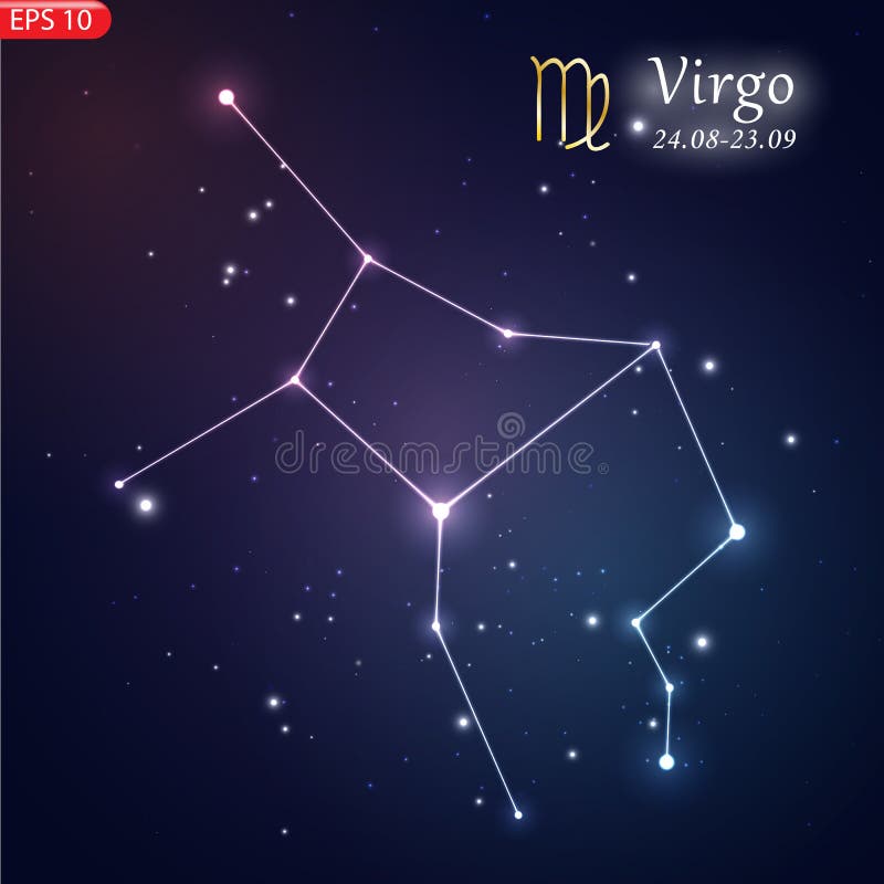 Zodiacal Constellation With Bright Stars Stock Vector Illustration