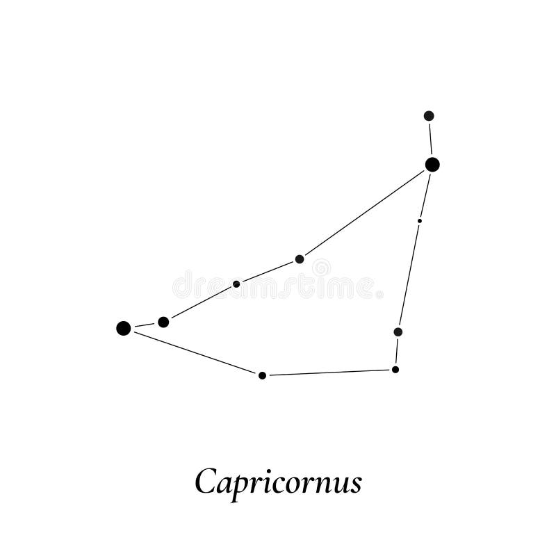Capricornus Sign. Stars Map of Zodiac Constellation Stock Vector ...