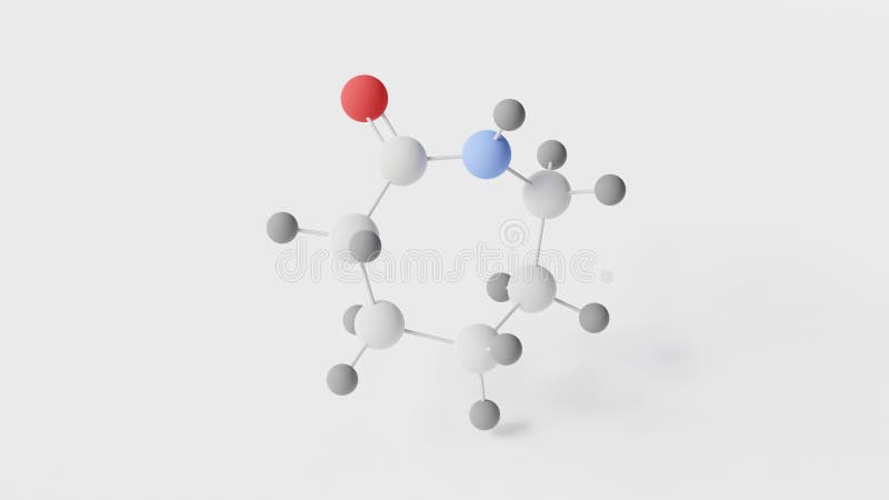 Caprolactam Molecule 3d, Molecular Structure, Ball and Stick Model ...