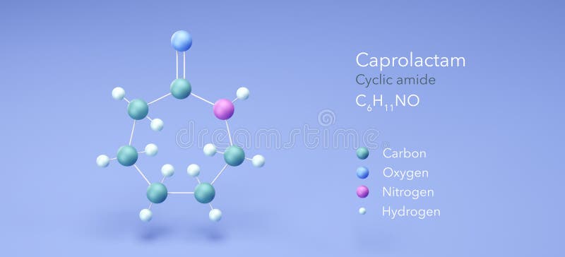 Caprolactam Molecule, Molecular Structures, Cyclic Amide, 3d Model ...