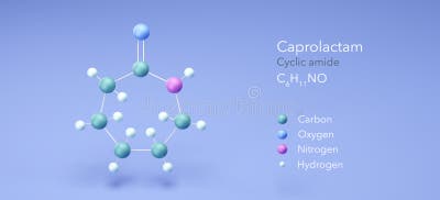Caprolactam Molecule, Molecular Structures, Cyclic Amide, 3d Model ...