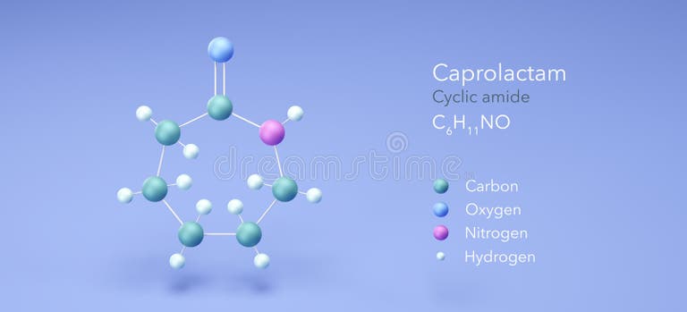 Caprolactam Molecule, Molecular Structures, Cyclic Amide, 3d Model ...