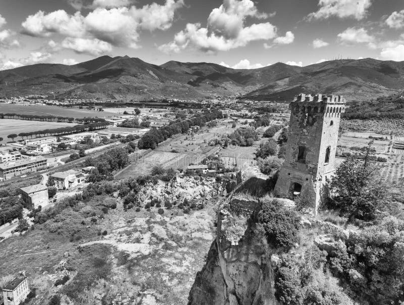 Caprona Tower in Pisa, Tuscany Aerial View Stock Image - Image of ...