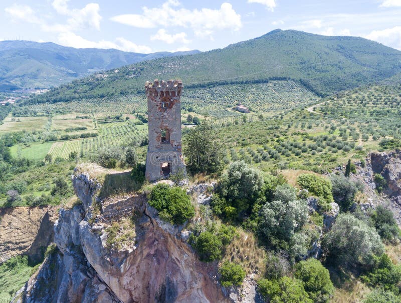 Antique Tower of Caprona, Pisa - Tuscany Stock Image - Image of ...