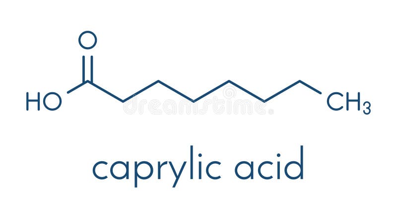 Caprylic Octanoic Acid Molecule. Common Saturated Medium-chain Fatty ...