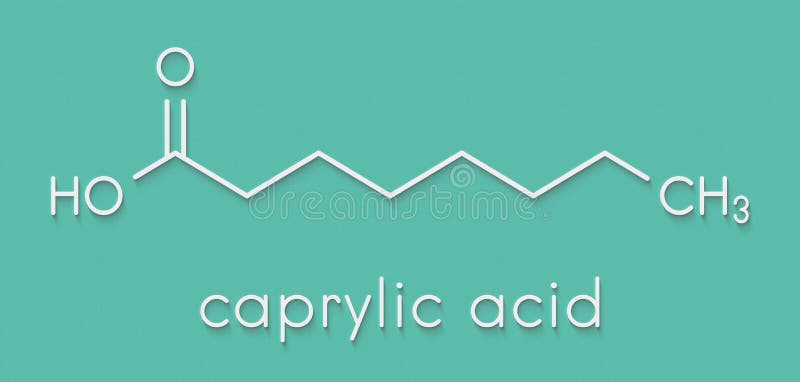 Caprylic Octanoic Acid Molecule. Common Saturated Medium-chain Fatty ...