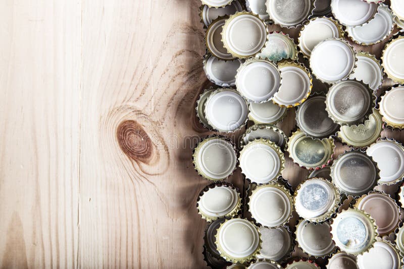 Caps of Beer on White Background Stock Image - Image of liquid, macro ...