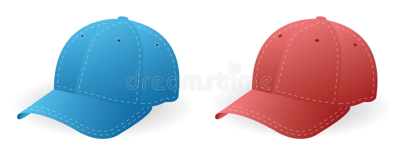 Set of 3D Realistic Baseball Cap for Man with Variety of Colors Stock ...