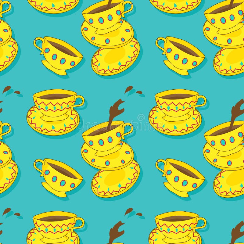 Caps of coffee and tea stock vector. Illustration of swirl - 29414664