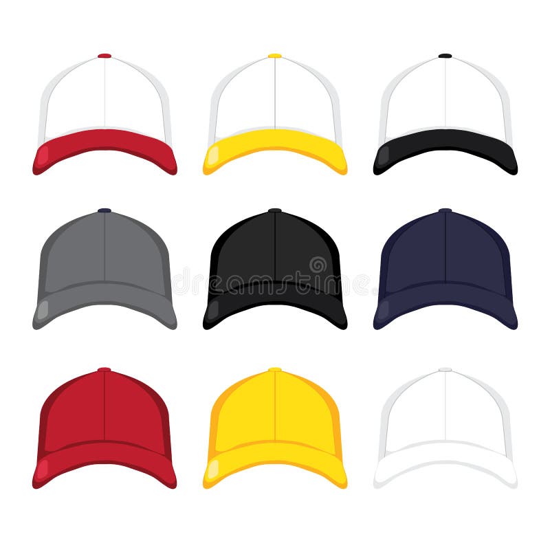 Caps mockup vector design stock illustration. Illustration of cartoon ...