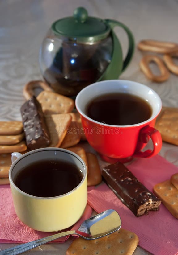Caps of tea stock image. Image of cooky, ceremony, table - 10811867