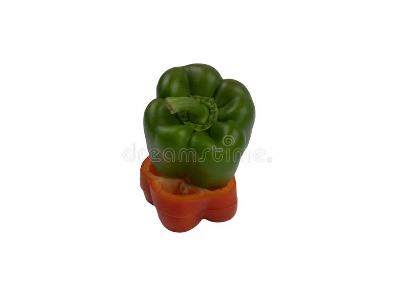 One Capsicum and Red Slice Capsicum Stock Photo - Image of vegetarian ...