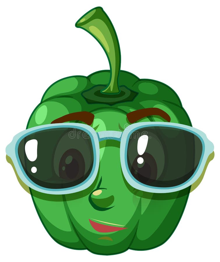 Capsicum Cartoon Character with Facial Expression Stock Vector ...