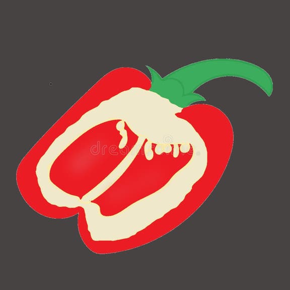 Capsicum cut - 1 stock illustration. Illustration of text - 372672020