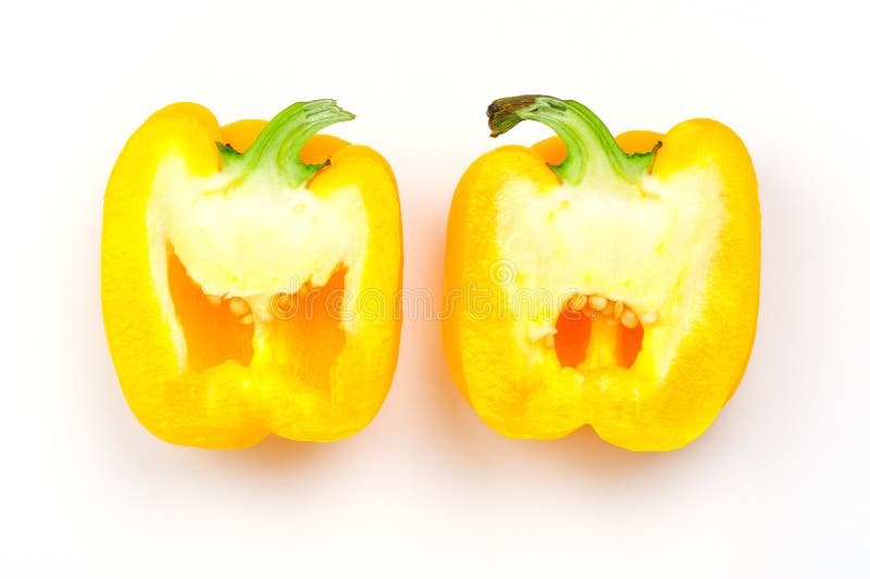 Capsicum Cut into Two Parts Stock Photo - Image of inside, healthy: 7395484