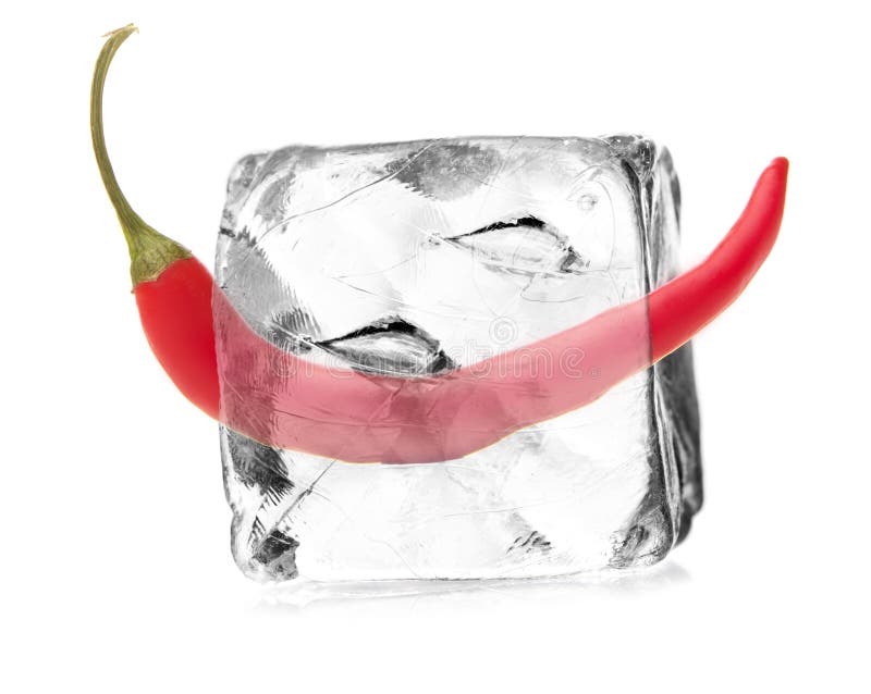 Capsicum in ice cube stock image. Image of abstract, chilies - 34914261