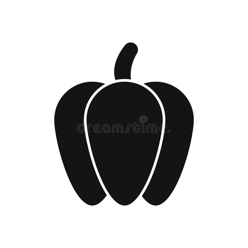 Capsicum Icon Symbol on White Background Stock Vector - Illustration of ...