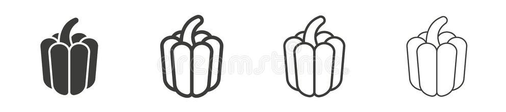 Capsicum Icon Vector Set on White Background Stock Vector ...