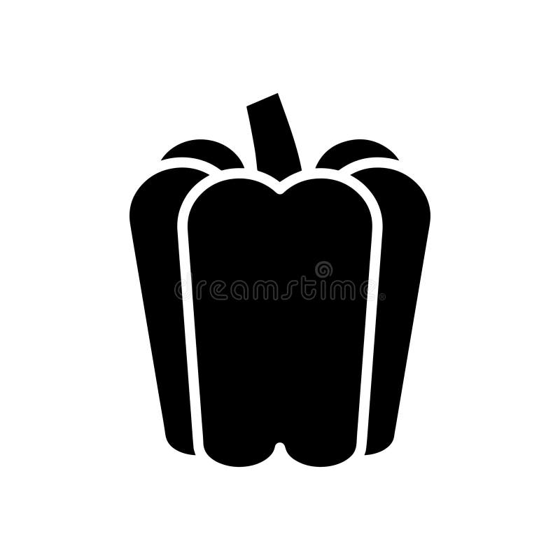 Capsicum Line Icon Isolated on White Background Stock Vector ...