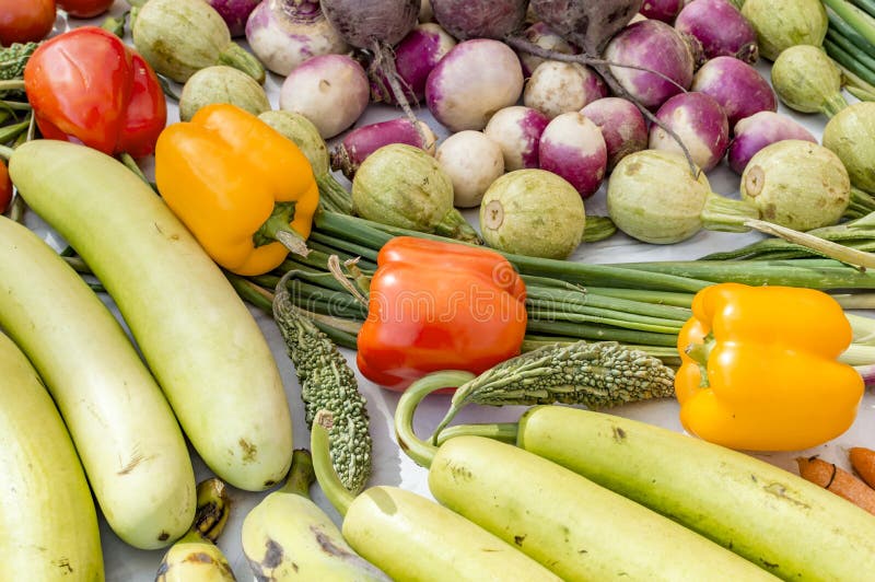 Capsicum and Other Mix Vegetables on Sale Stock Photo - Image of ...