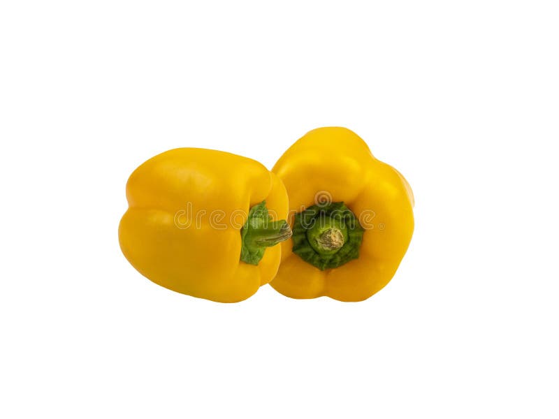 Capsicum, Two Fantastic Yellow Natural Capsicums Stock Photo - Image of ...