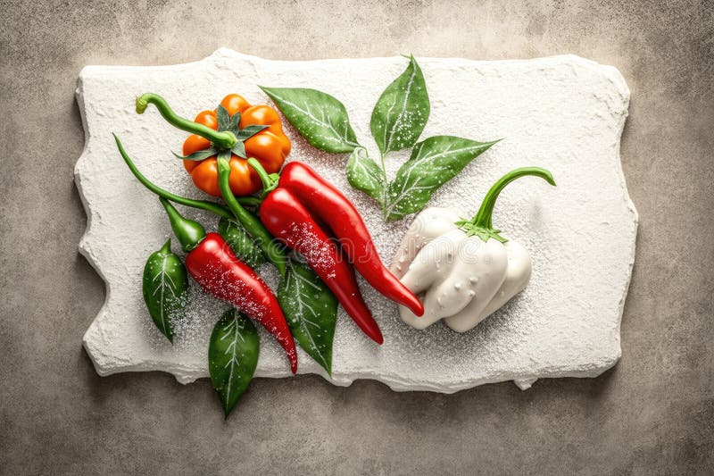 Capsicums on a Cement Background, Which are Quite Tasty, Stock ...