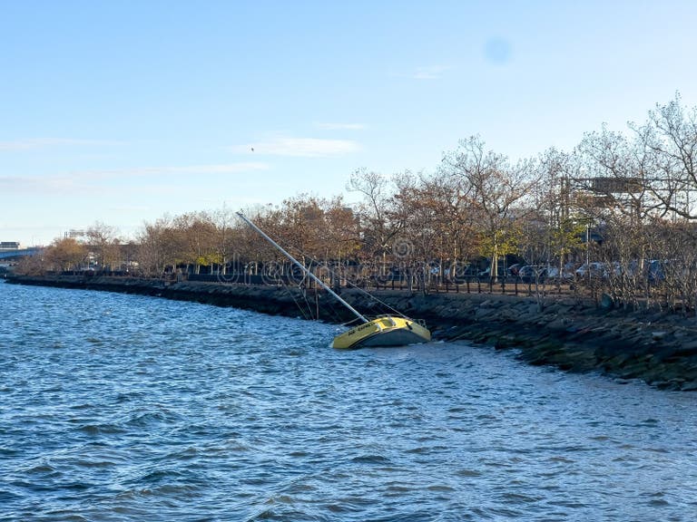 Capsized boat on water stock image. Image of aquatic - 351362229