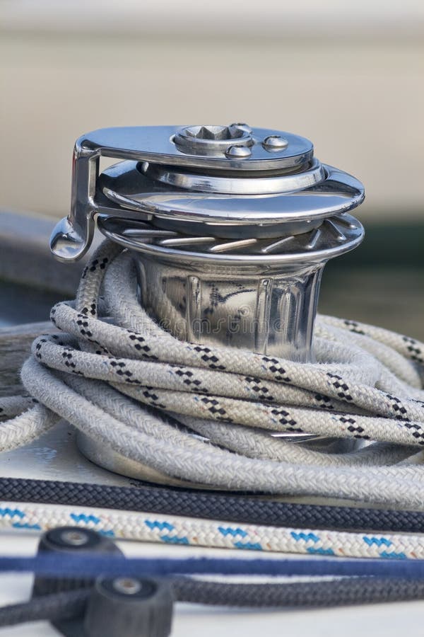 Capstan on a Sailboat stock photo. Image of yacht, vessel - 164354096