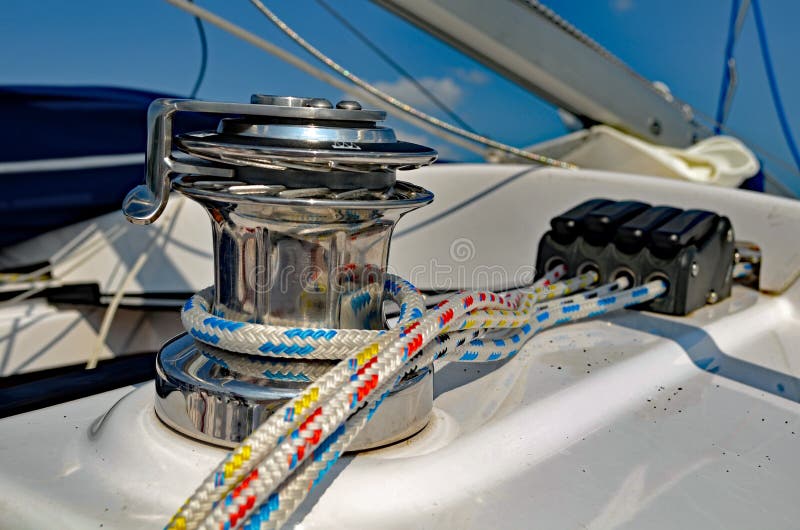 Capstan on a Sailboat stock photo. Image of yacht, vessel - 164354096