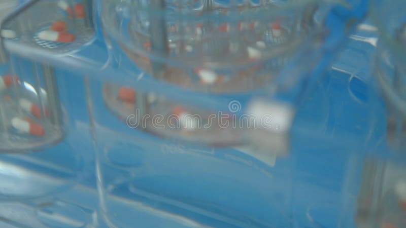 Dissolution Apparatus Testing Medication Pills Stock Footage - Video of ...