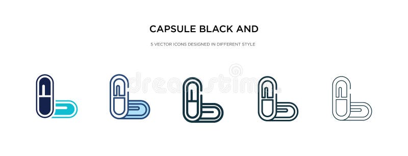 Capsule Black and White Variant Icon in Different Style Vector ...