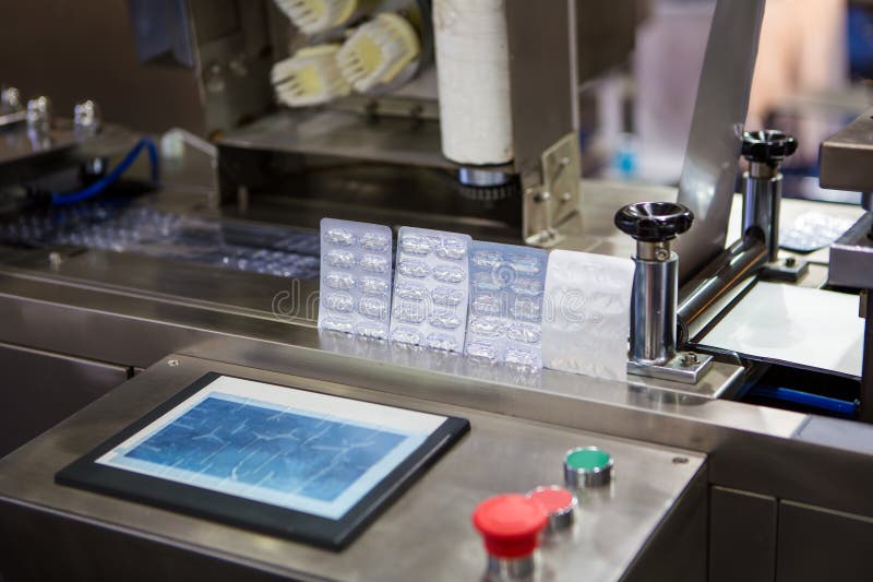 Capsule Blister Packing Machine Stock Photo - Image of chemical ...