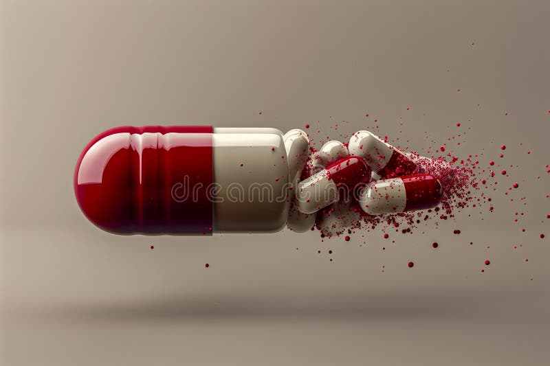 Capsule Bursting with Pills Stock Illustration - Illustration of ...