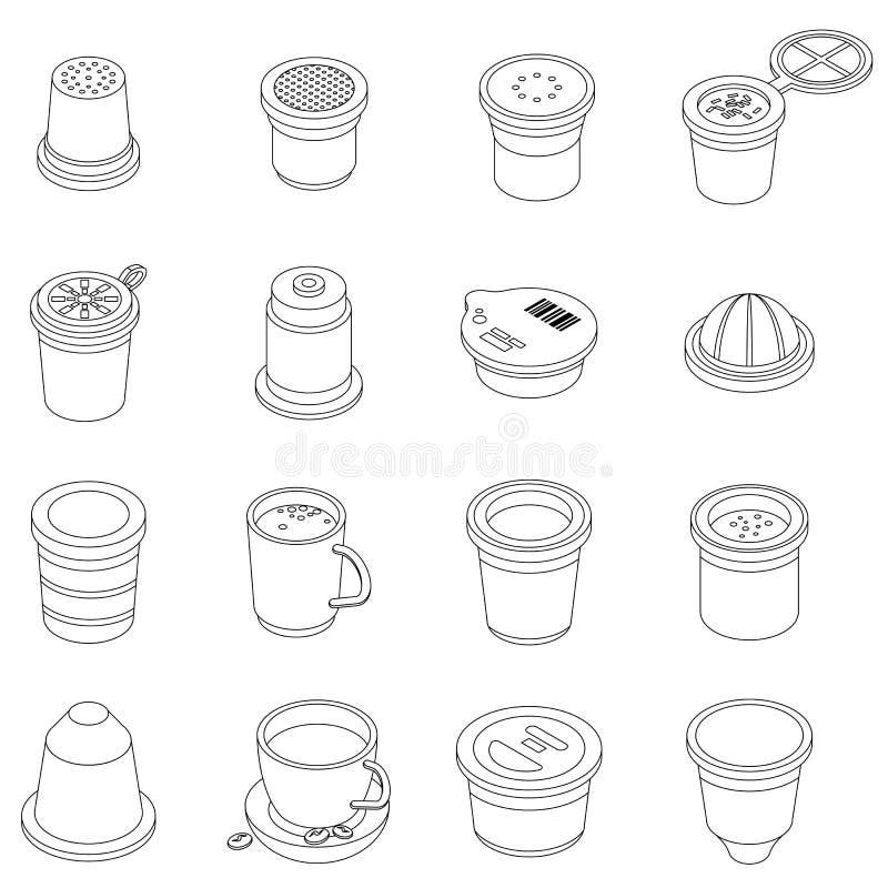 100 Coffee Icons Set, Outline Style Stock Vector - Illustration of icon ...