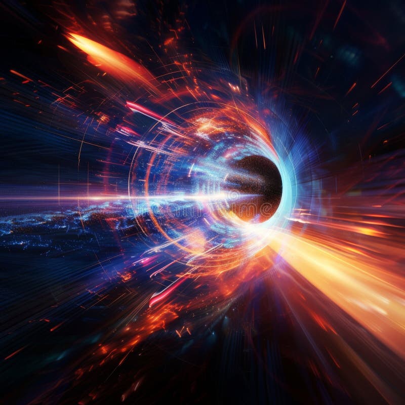 A Capsule Crossing through a Warp Gate Surrounded by a Vortex of Light ...