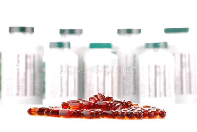 Capsule Dei Supplementi Dietetici E Dei Contenitori Fotografia Stock ...