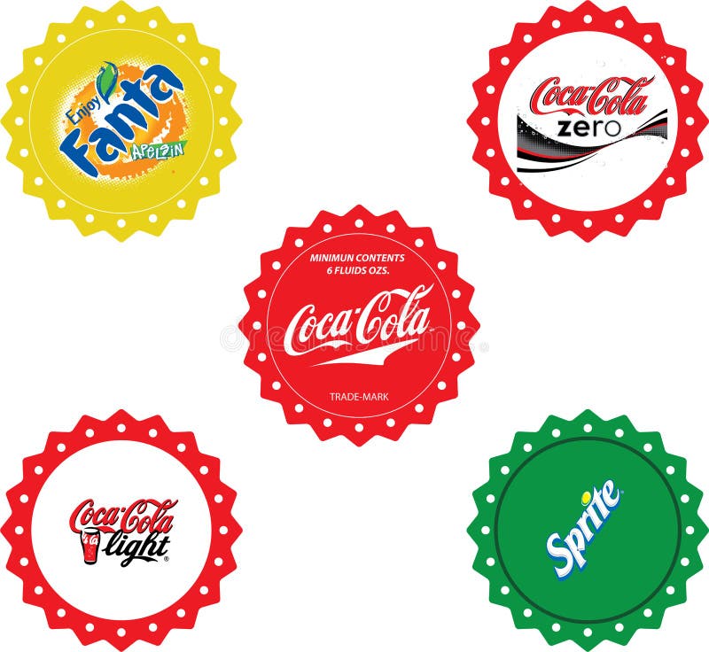 Capsule di Coca-Cola immagine stock editoriale. Illustrazione di linea ...