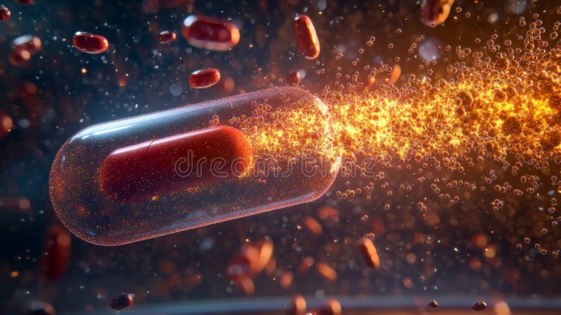Capsule Dissolving Releasing Active Ingredients Stock Illustration ...