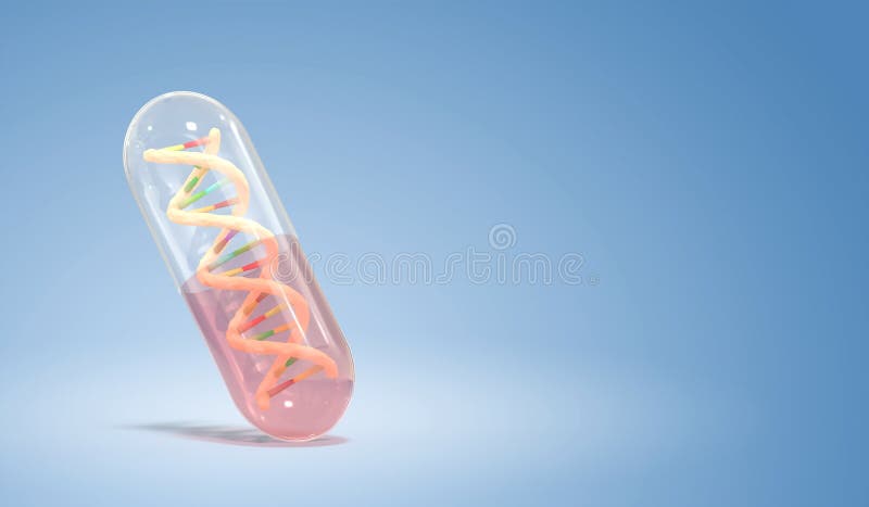 Capsule with DNA Double Helix Inside Stock Illustration - Illustration ...