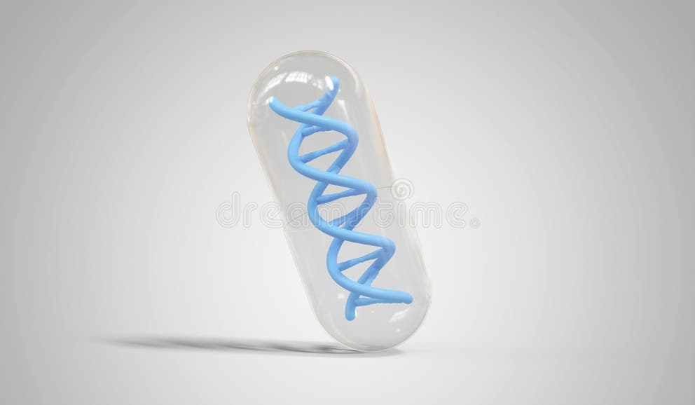 Capsule with DNA Double Helix Inside Stock Illustration - Illustration ...