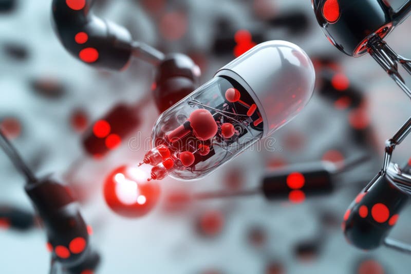 Innovative Capsule with Advanced Technology and Glowing Particles in ...