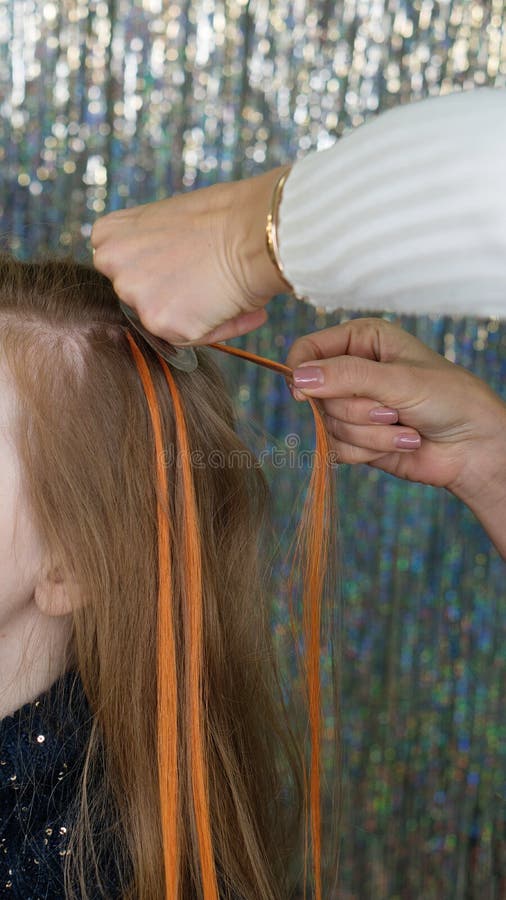 Capsule Hair Extensions. Process of Hair Extensions. Stock Image ...