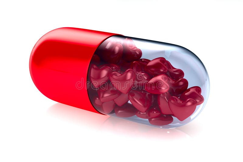 Capsule with Heart on White Background. Isolated 3D Stock Illustration ...