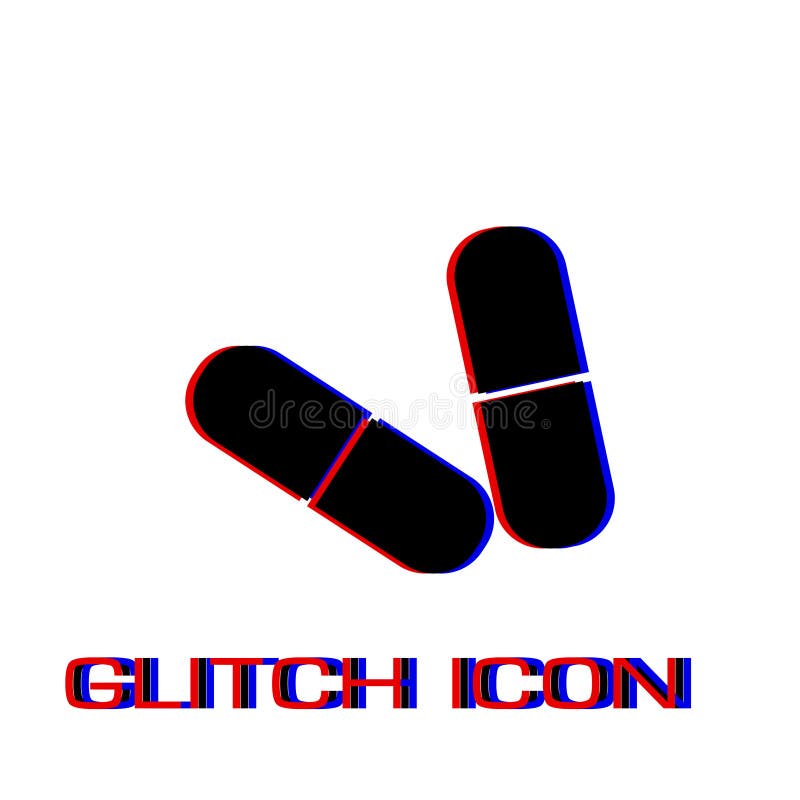 Capsule icon flat stock illustration. Illustration of pill - 154603483