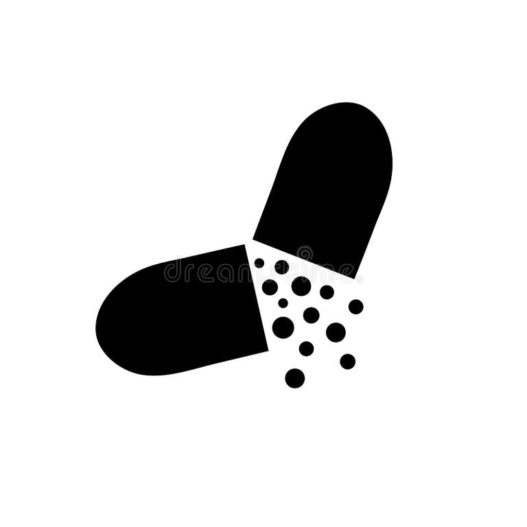 Capsule Icon in Flat Style Vector for Apps, UI, Websites. Black Icon ...