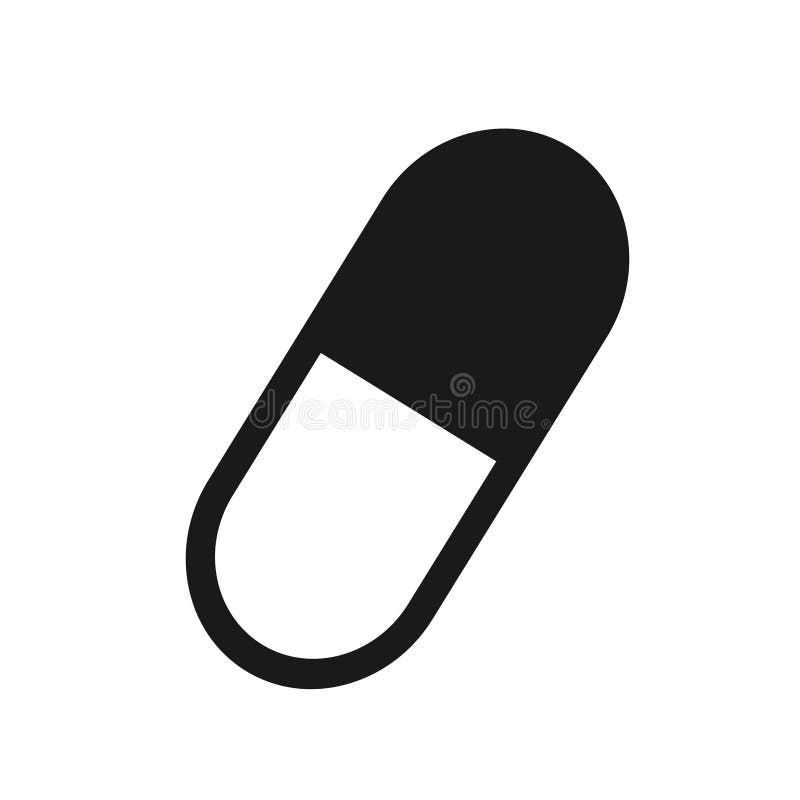 Capsule Icon Vector Sign in White Background Stock Vector ...