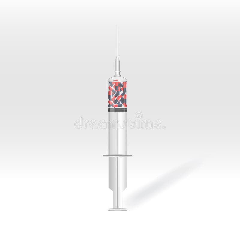 Capsule Medicines in Syringe with Shadow Stock Vector - Illustration of ...