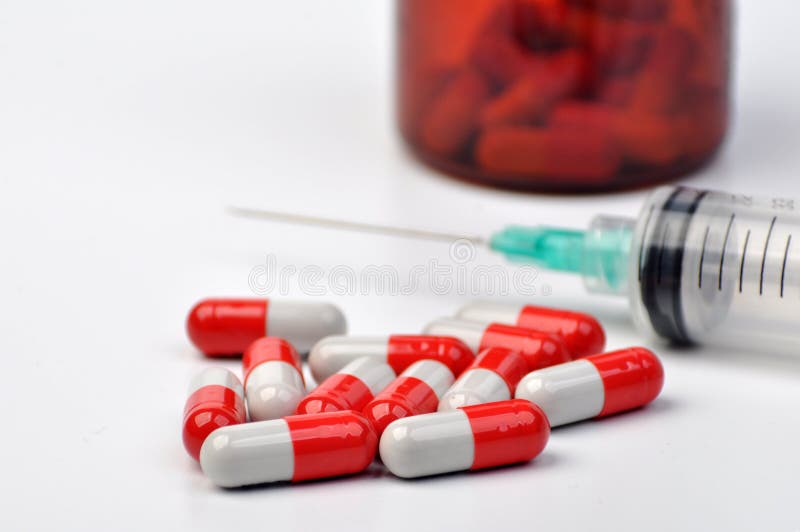 Capsule Pill Drug Medicine with Injection Stock Image - Image of care ...